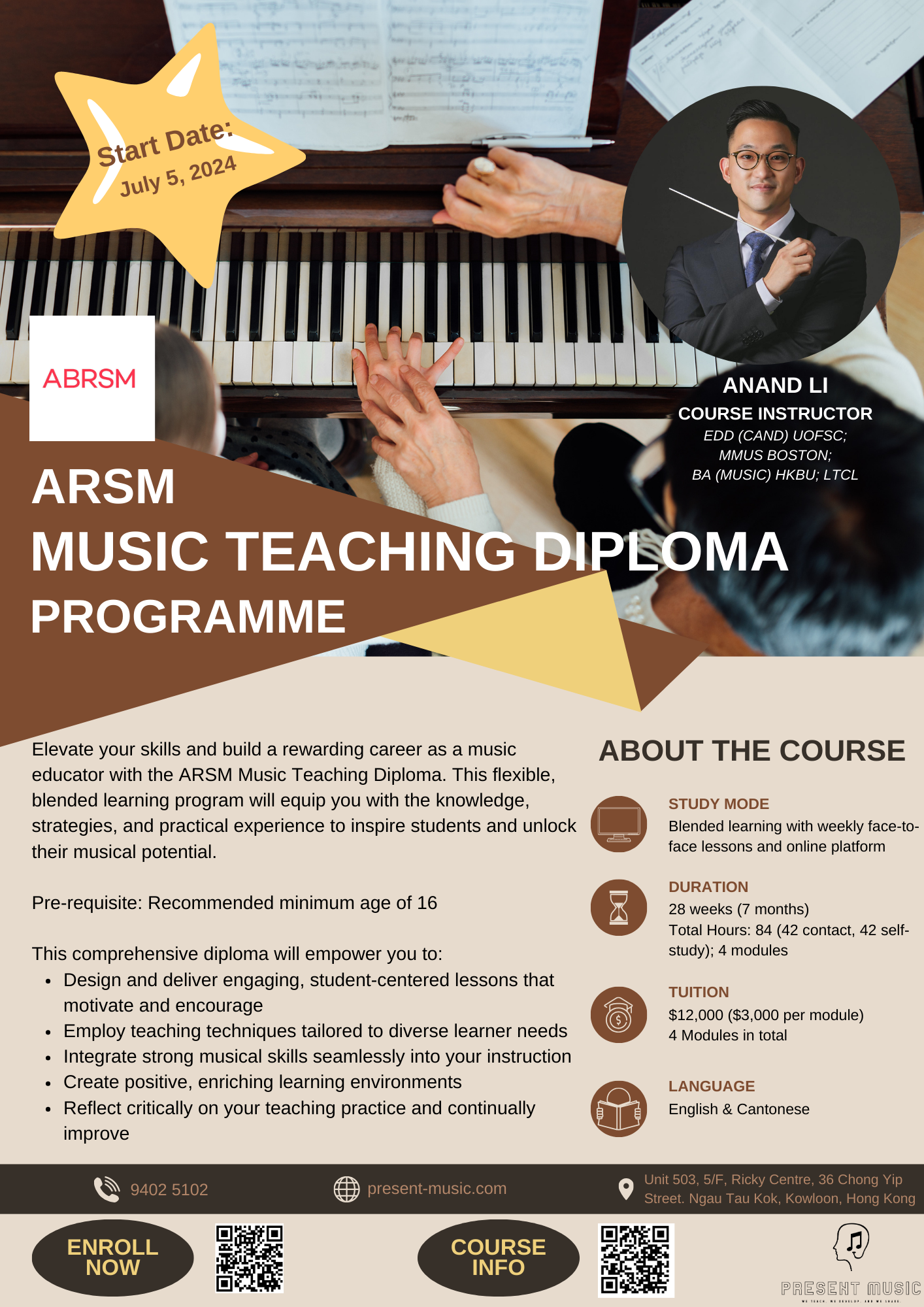 ABRSM – ARSM Music Teaching Diploma Programme – PRESENT Music Hong Kong
